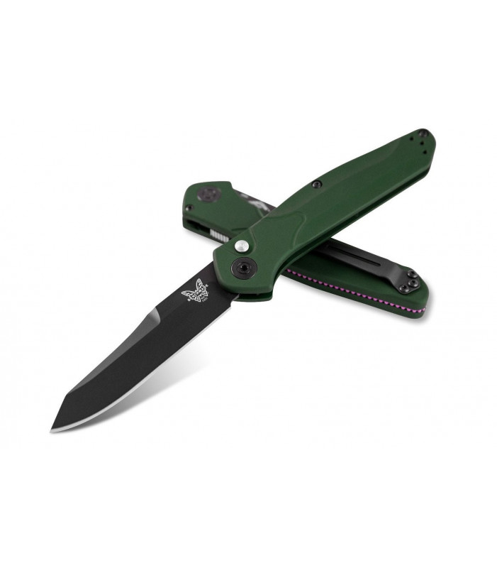 Benchmade 9400BK Osborne AUTO - Black S30V Plain Edge Blade - Green ...