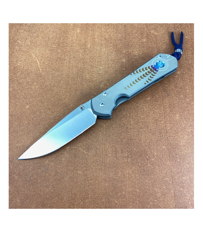 Large Sebenza 31 MagnaCut Double Lug Drop Point Unique Graphic Triple Mosaic Opal Midnight ...